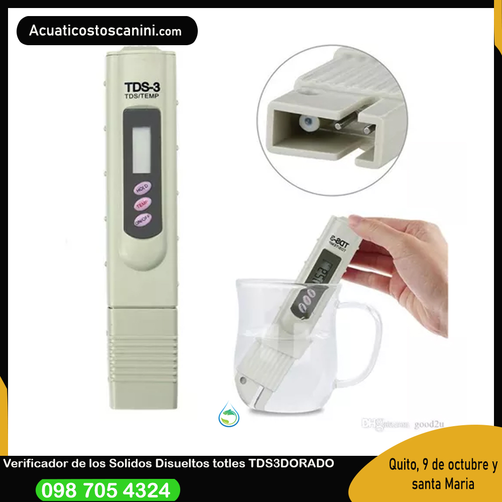 Verificador de Tds Solidos Disueltos Totales 0-1999 ppm