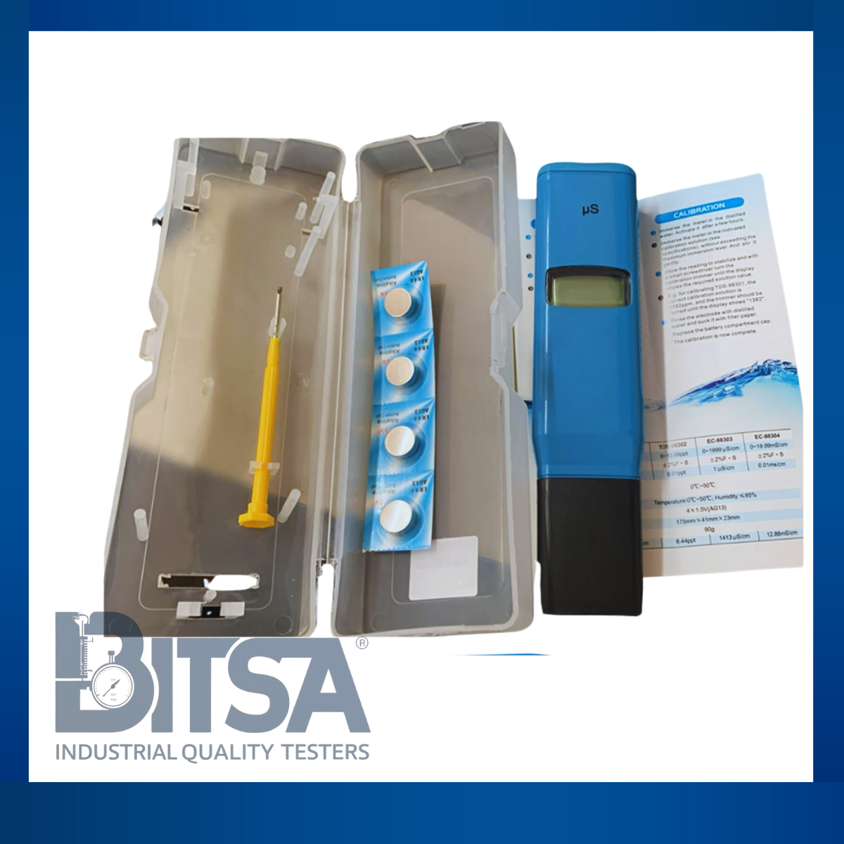 Conductimetro profesional de calibracion manual de 0 a 1999 uS/CM